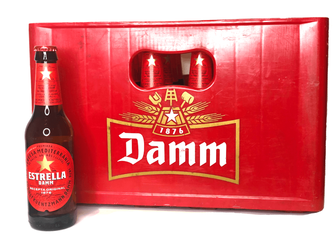 Cerveza Estrella Damm vidrio retornable - Re-pot market supermercado ...